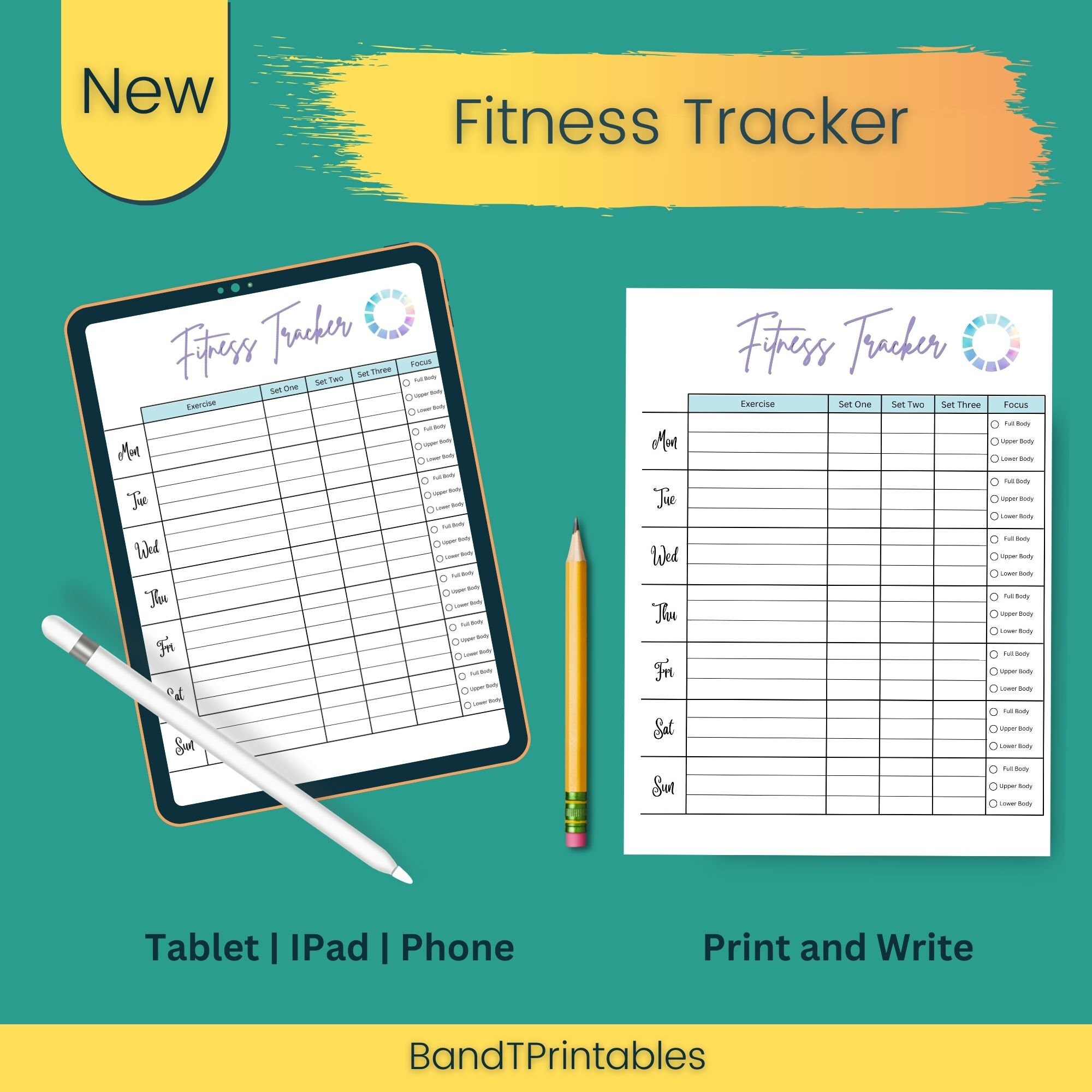 Workout Tracker Printable | Daily Exercise Log | Fitness Journal ...