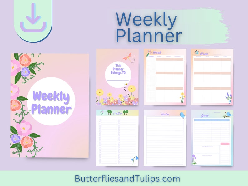 Weekly Undated Planner Pastel Printable Planner Best - Etsy