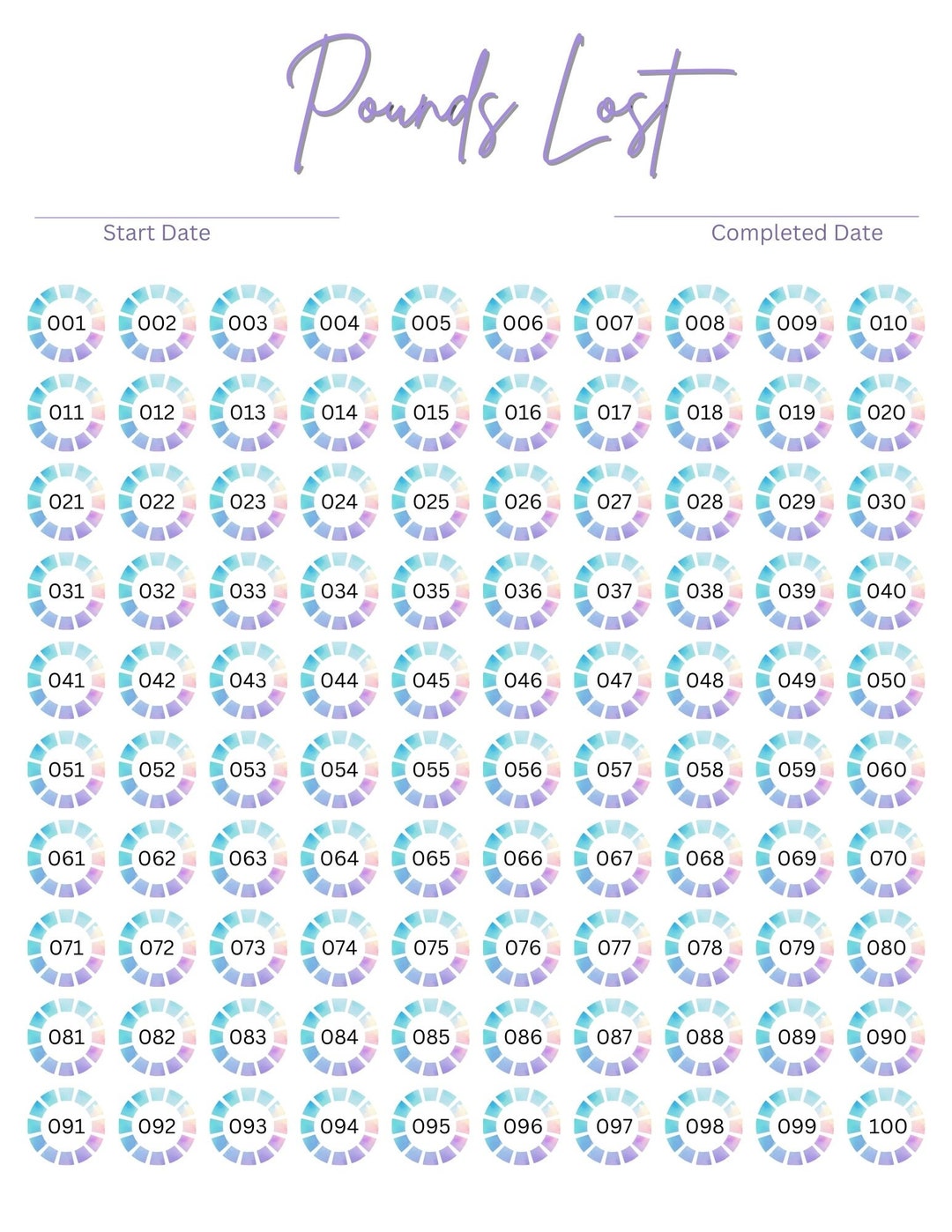 Pounds Lost Printable | Daily Exercise Log | Fitness Journal | Workout ...