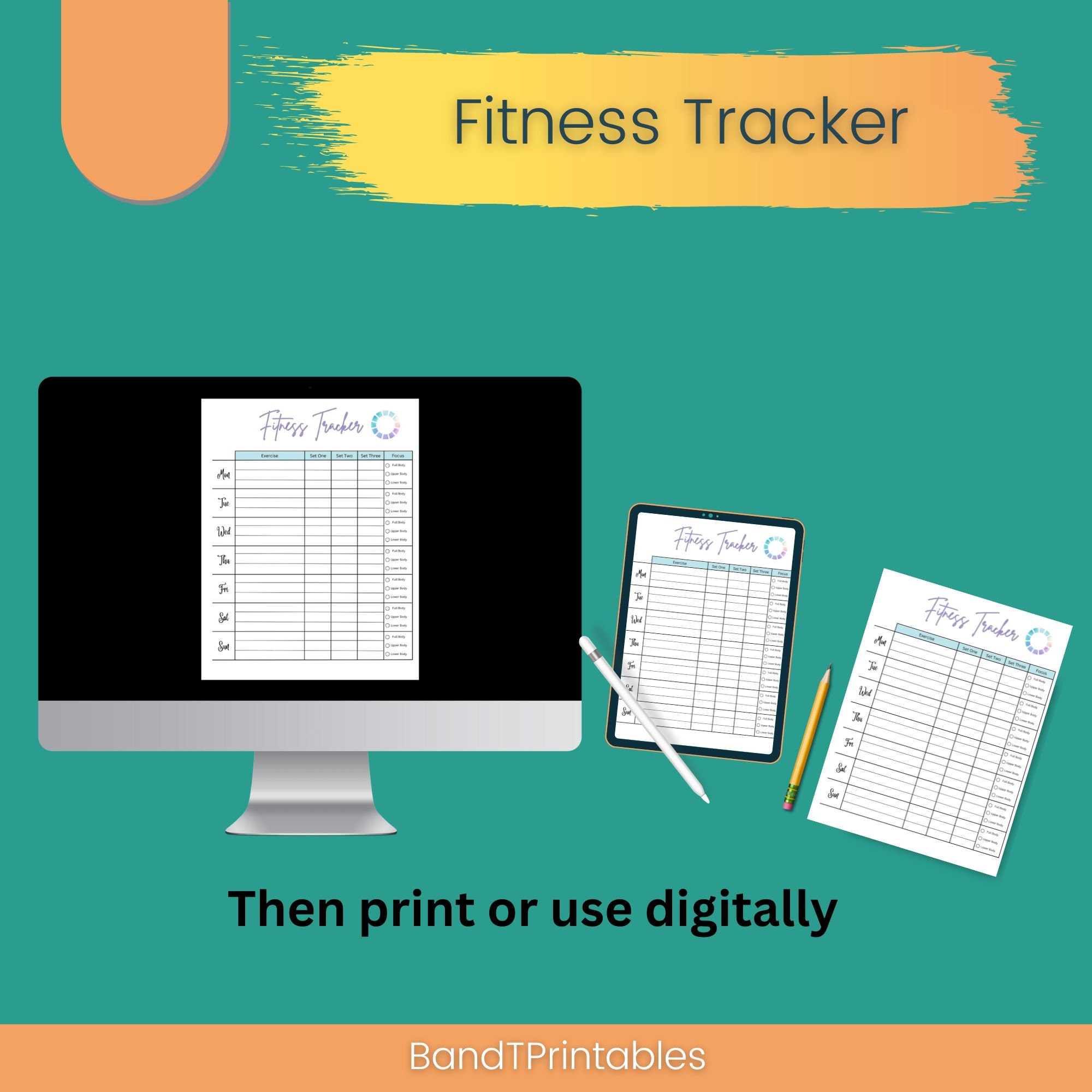 Workout Tracker Printable | Daily Exercise Log | Fitness Journal ...