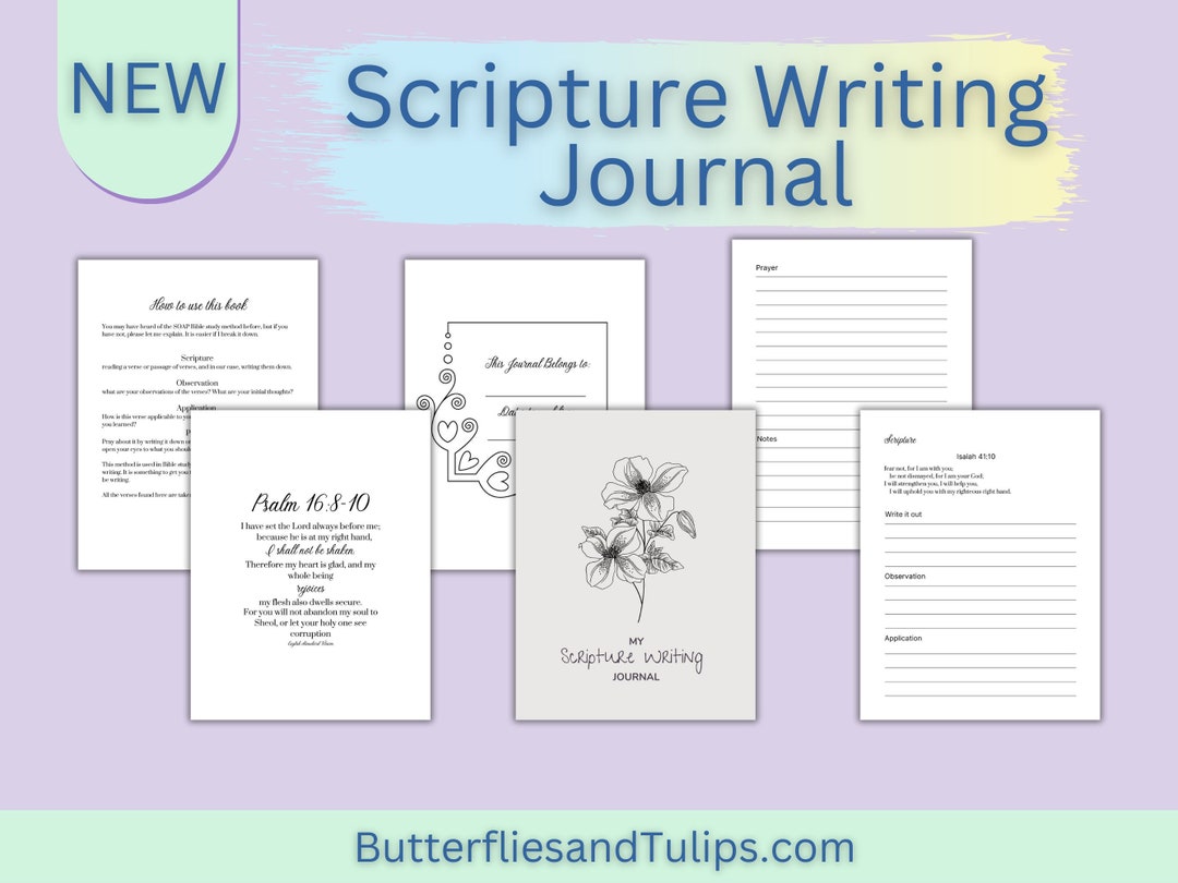Scripture Writing Journal | SOAP Journal | Bible Verse Writing Journal ...