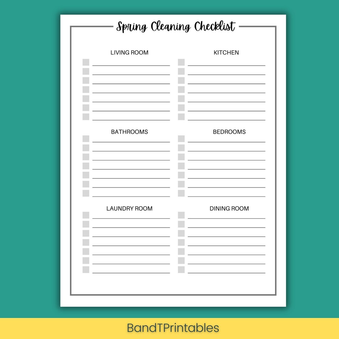 Spring Cleaning Planner EDITABLE | Chore List Cleaning Checklist ...