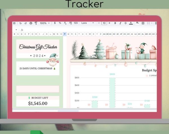 Christmas Gift Tracker for Excel & Google Sheets, Christmas Planner ...