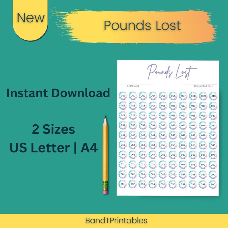 Pounds Lost Printable | Daily Exercise Log | Fitness Journal | Workout ...