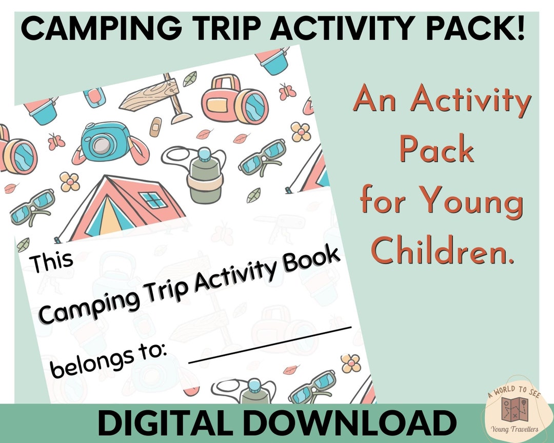 Camping Printable Activity, Instant Download Activity Pack, Fun and ...