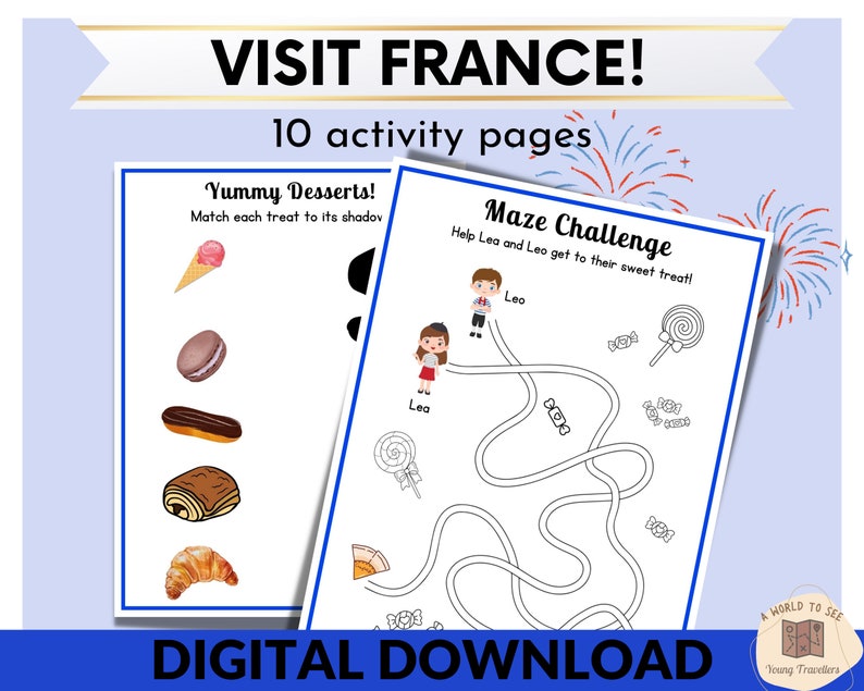 France Printouts A Travel and Learning Bundle A Fun Travel Activity ...