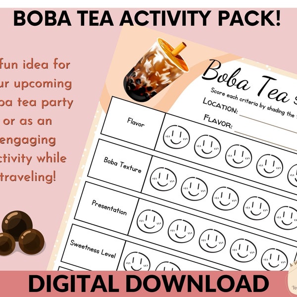 Boba Tea Coloring Pages - Etsy