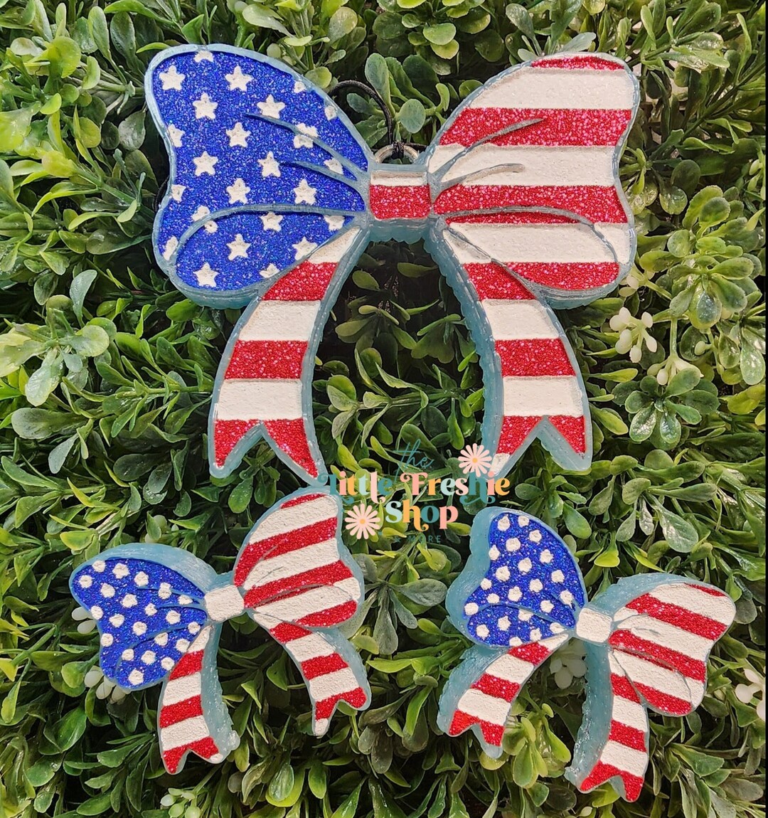 Bow Freshie, Coquette Bow, Flag Bow Freshy, Patriotic Freshy, Stars and ...