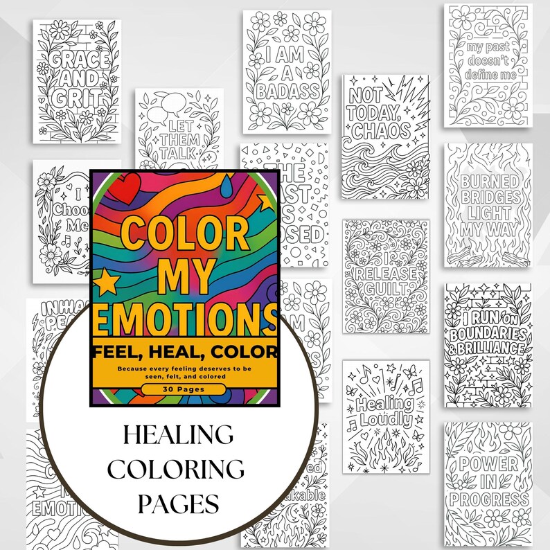 Emotions Coloring Book: Printable Affirmations, Self-love Art (PDF) - Etsy