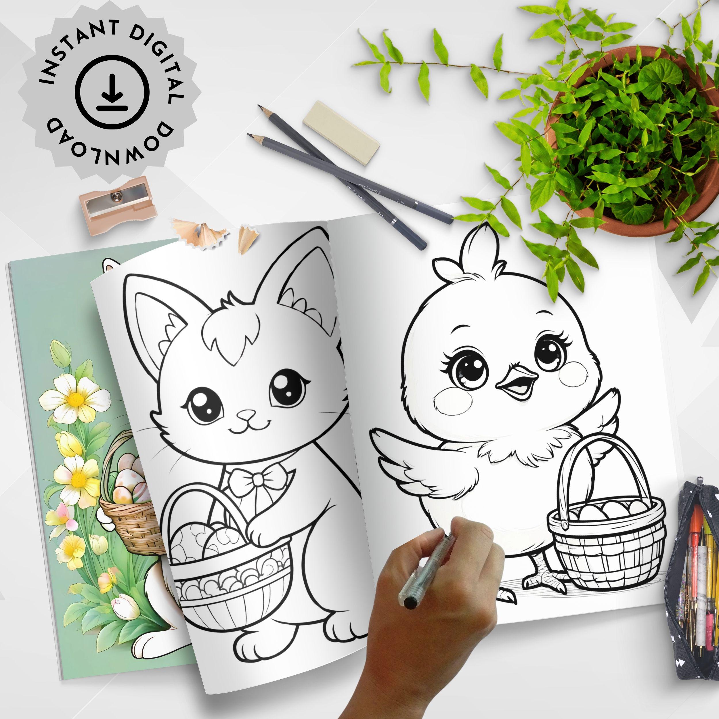 Easter Bunny Coloring Pages, Printable Easter Activity, Kids Fun ...