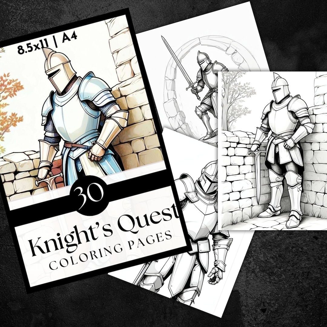 Fantasy Knight Coloring, Medieval Coloring, Warrior Knight Coloring ...