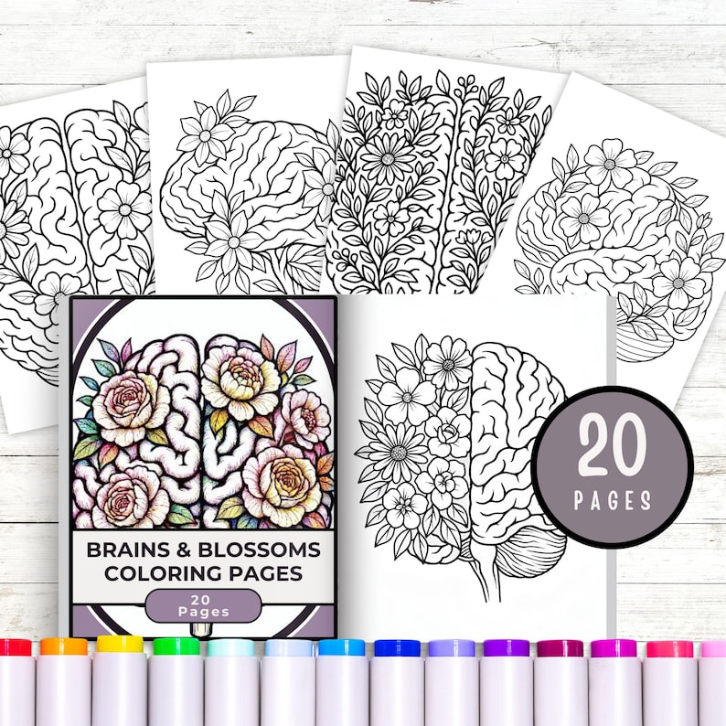 Anatomical Coloring Pages, Brain Colouring, Printable Anatomy Art for ...