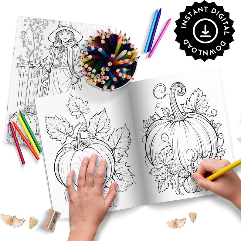 Pumpking Coloring Pages, Autumn Pumpkin Coloring Book,pumpkin Patch ...