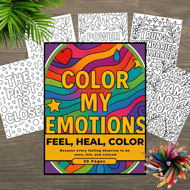 Emotions Coloring Book: Printable Affirmations, Self-love Art (PDF) - Etsy