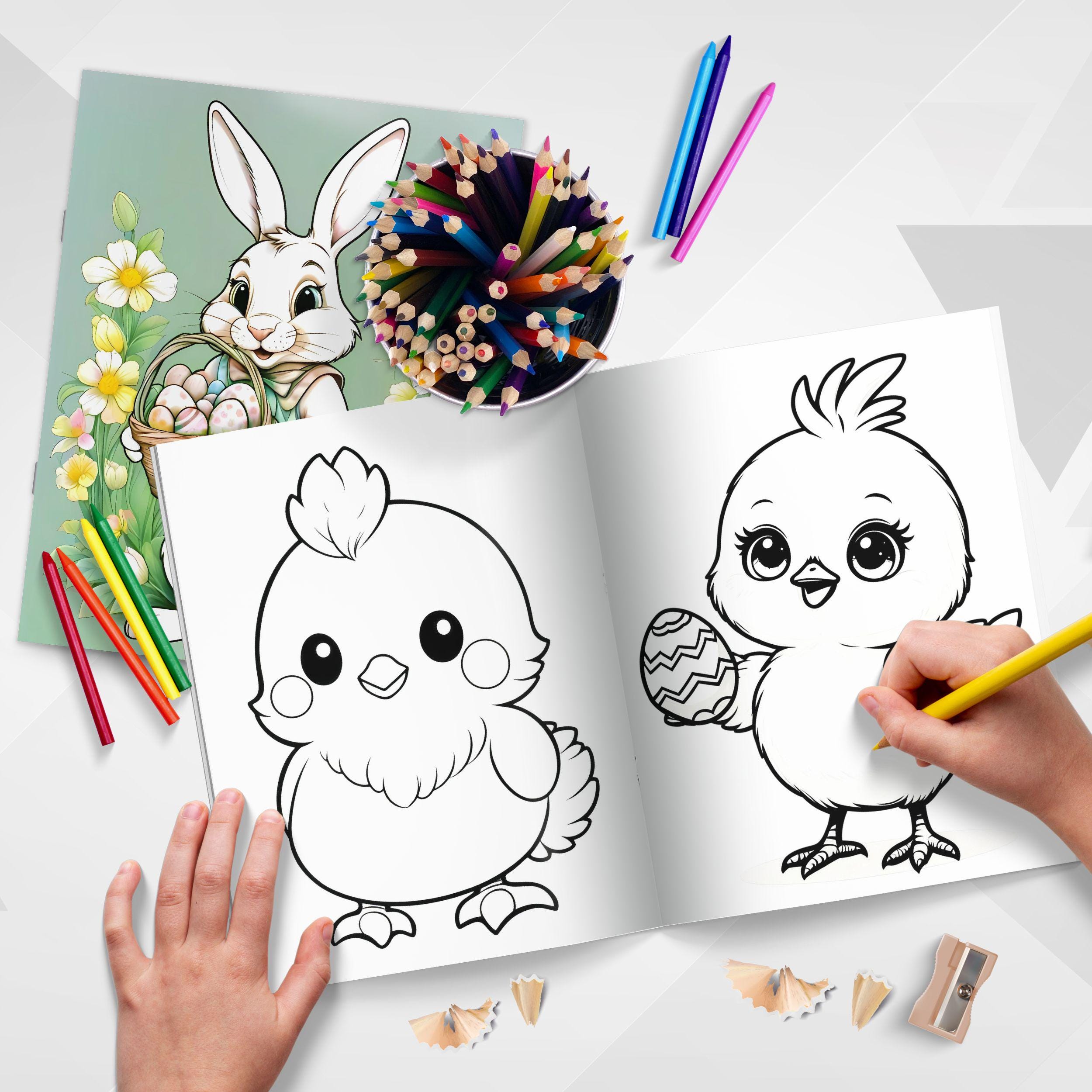 Easter Bunny Coloring Pages, Printable Easter Activity, Kids Fun ...