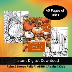 Pumpking Coloring Pages, Autumn Pumpkin Coloring Book,pumpkin Patch ...