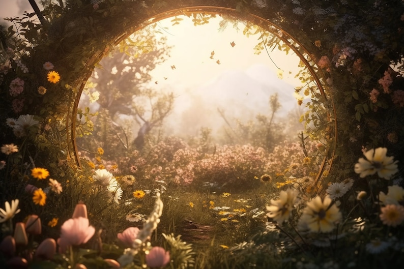 20 Magic Forest Floral Ring Digital Backdrops Floral Hoop - Etsy