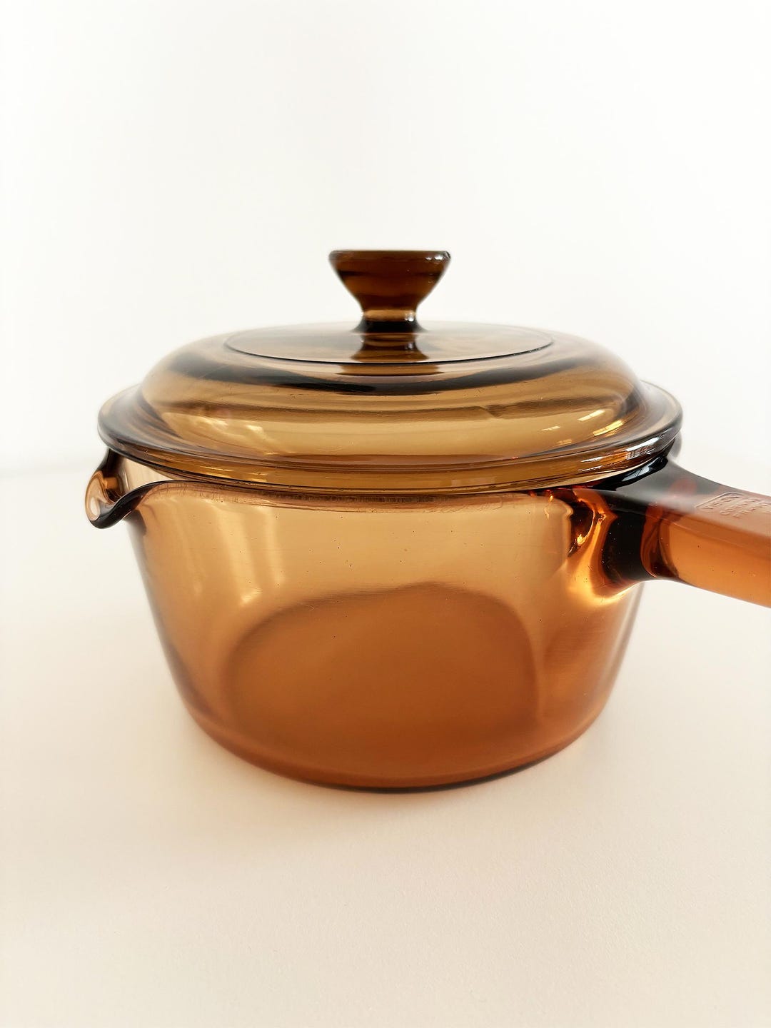 Vintage Pyrex Amber Glass Corning Vision Cooking Pot 1 Litre With Lid ...