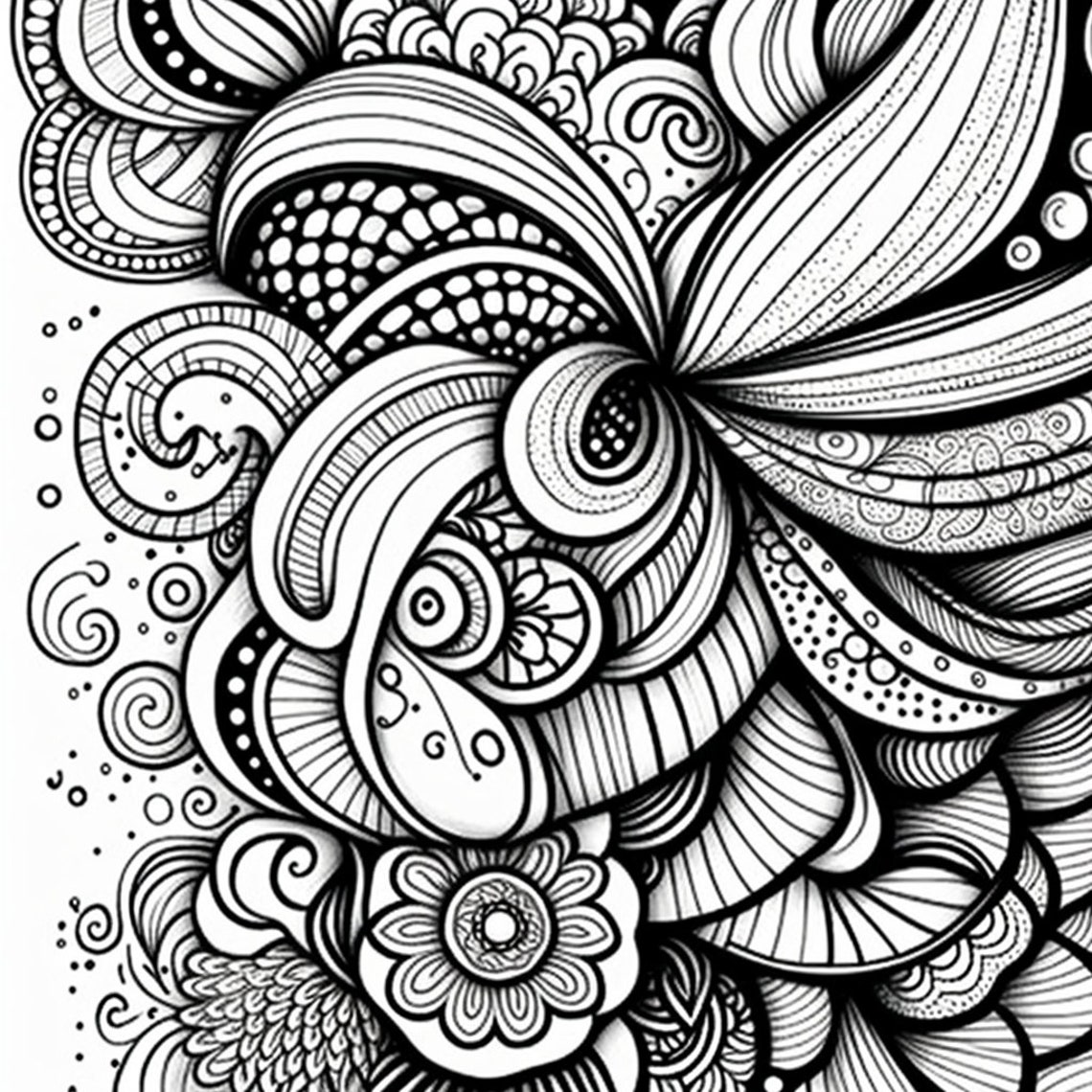 Abstract Coloring Pages Art Downloadable Digital Prints Kids Teens ...