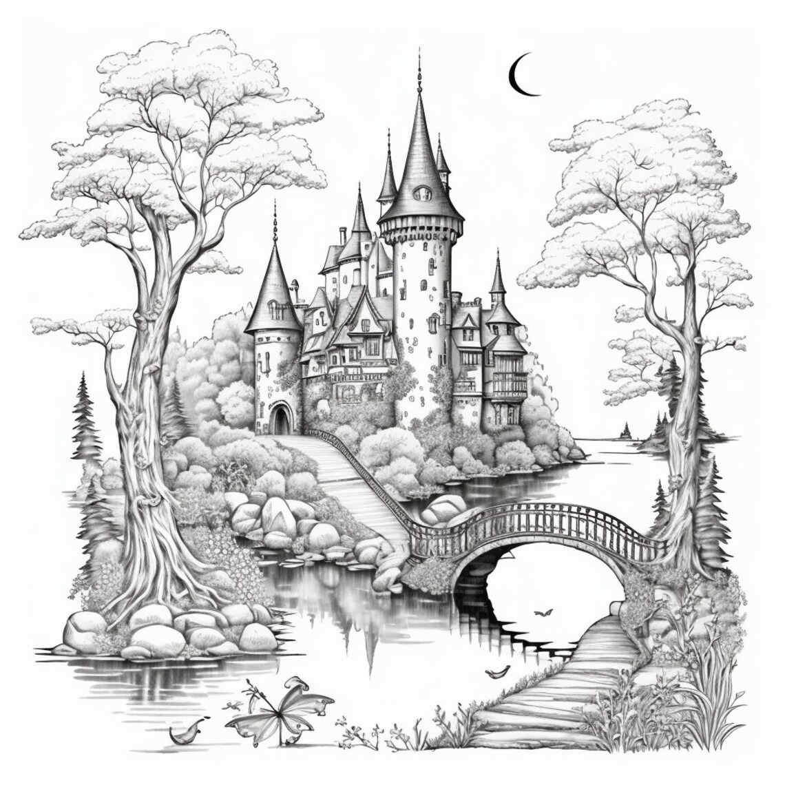 Medieval Castle Coloring Pages Printable Downloadable Coloring Kids ...
