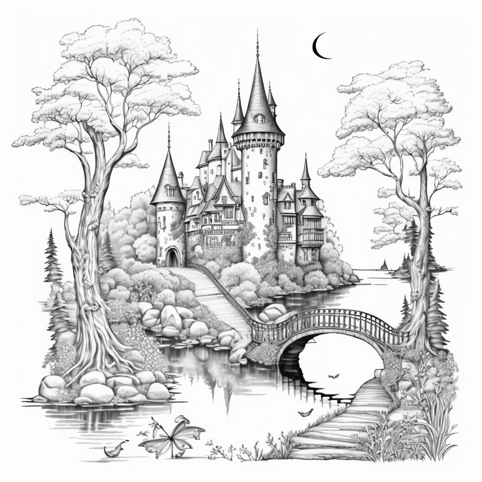 Medieval Castle Coloring Pages Printable Downloadable Coloring Kids ...