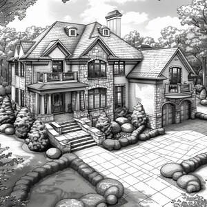 Big Mansion Coloring Pages Printable Downloadable Coloring Artwork Teen ...