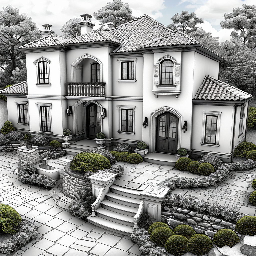 Big Mansion Coloring Pages Printable Downloadable Coloring Artwork Teen ...