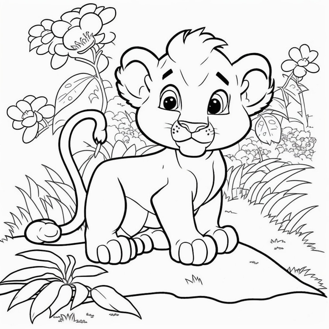 Baby Animals Printable Coloring Pages Kids Coloring Digital AI Artwork ...