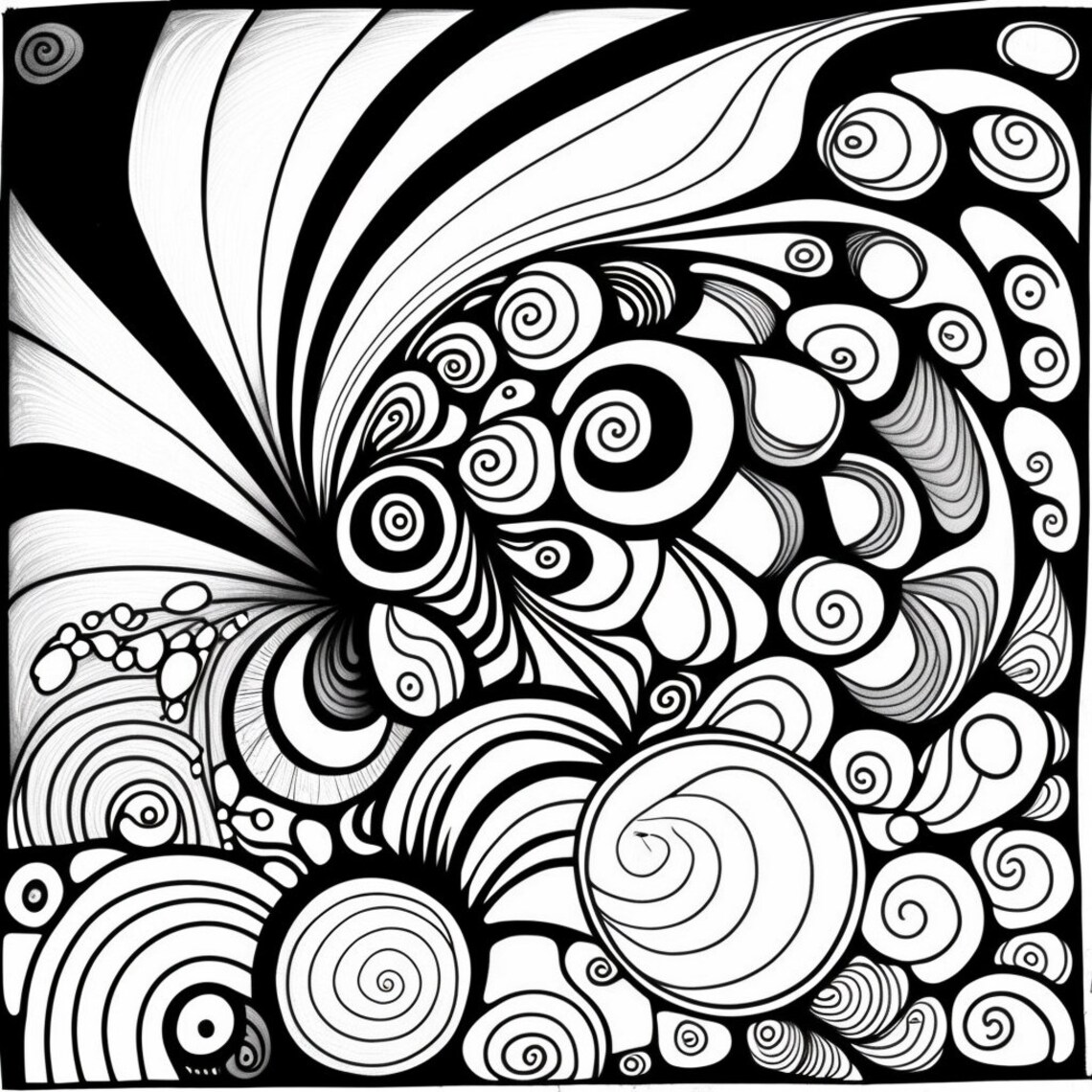 Abstract Coloring Pages Art Downloadable Digital Prints Kids Teens ...