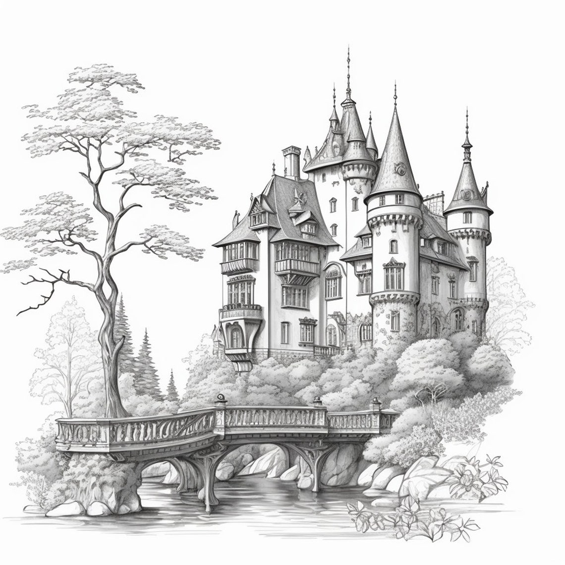 Medieval Castle Coloring Pages Printable Downloadable Coloring Kids ...