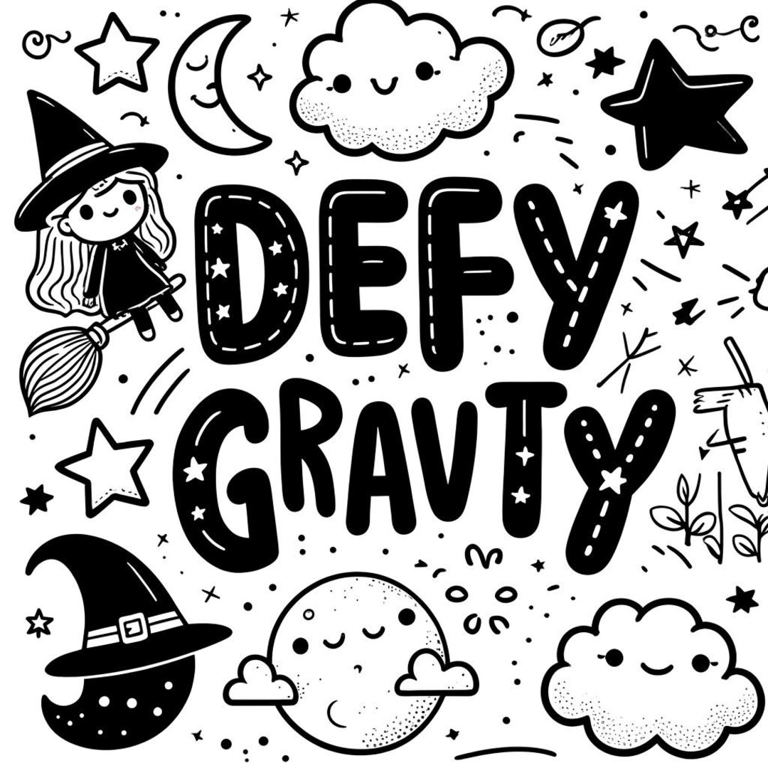 Defying Gravity Kids Coloring Page - Etsy