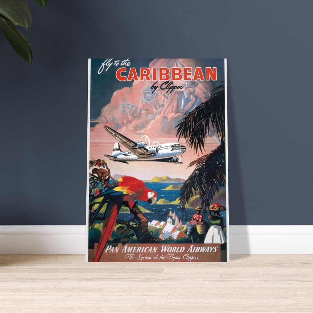 Caribbean Vintage Travel Poster: Travel Experiences, Timeless Retro ...