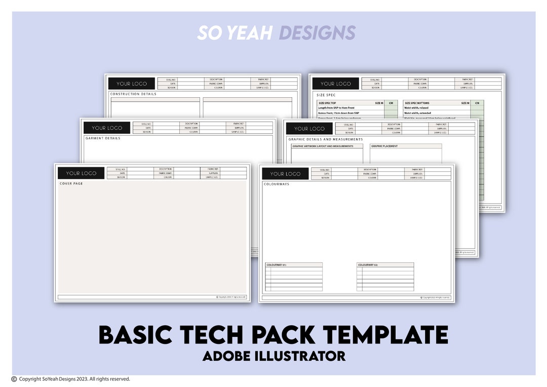 Basic Apparel Tech Pack Template With Free Sample Hoodie Tech Pack | 6 ...