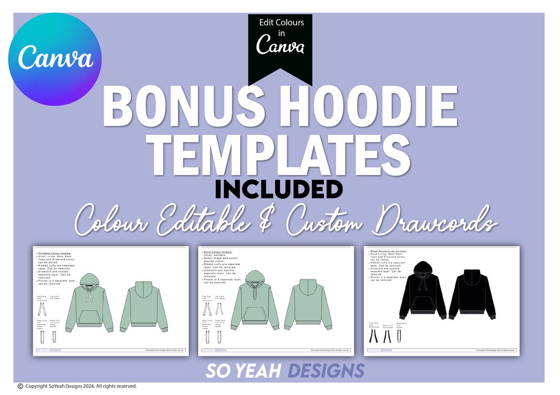 Canva Tech Pack Template Editable 10 Page | Free Sample Hoodie Fashion Tech Pack | Digital ...