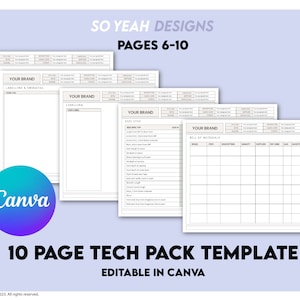 Canva Tech Pack Template Editable 10 Page | Free Sample Hoodie Fashion ...