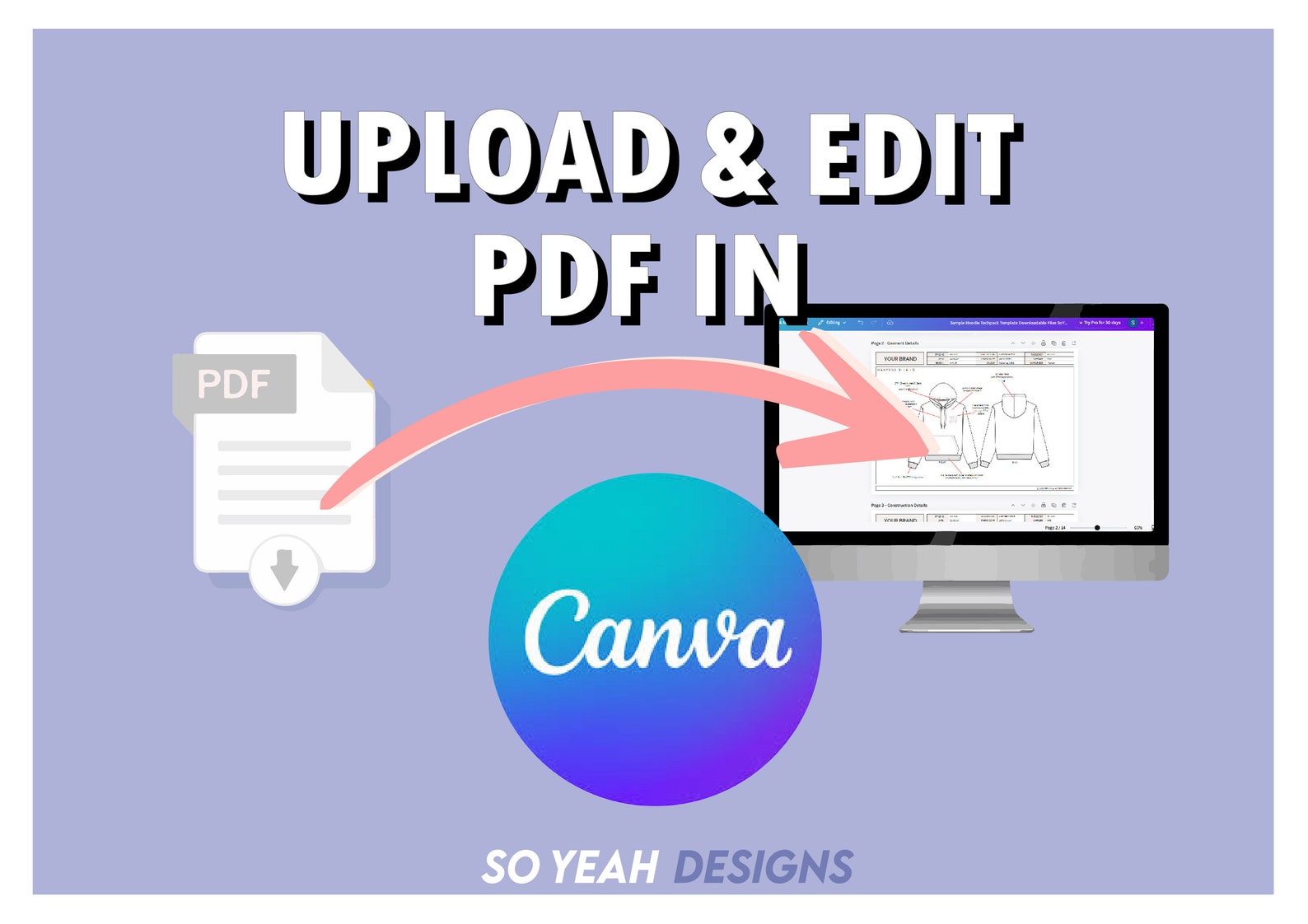 Canva Tech Pack Template Editable 10 Page | Free Sample Hoodie Fashion ...