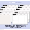 Pocket Pack Fashion Flat Template | Technical Vector Drawing | Digital ...