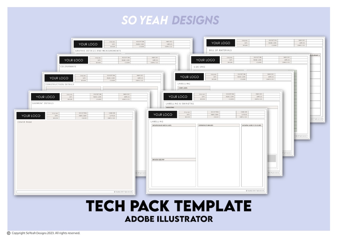 Fashion Apparel Tech Pack Template | 10 Page | Free Sample Hoodie Tech ...