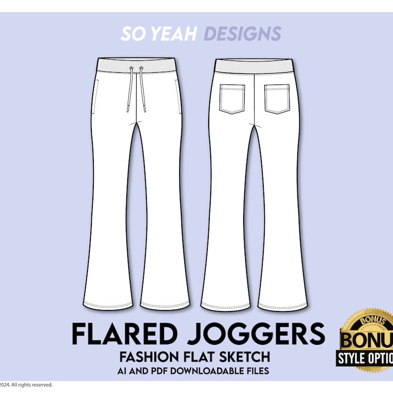 Flared Sweatpants Mockup - Etsy
