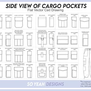 Pocket Pack Fashion Flat Template | Technical Vector Drawing | Digital ...