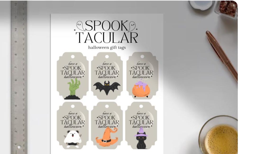 Editable Halloween Treat Tags Spooky Halloween halloween Tag Halloween ...