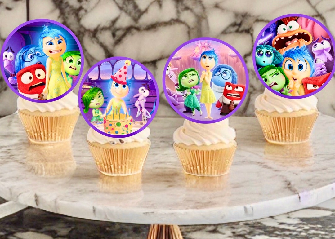Inside Out 2 Cupcake Toppers , Edible Inside Out 2 Cupcakes, Can ...