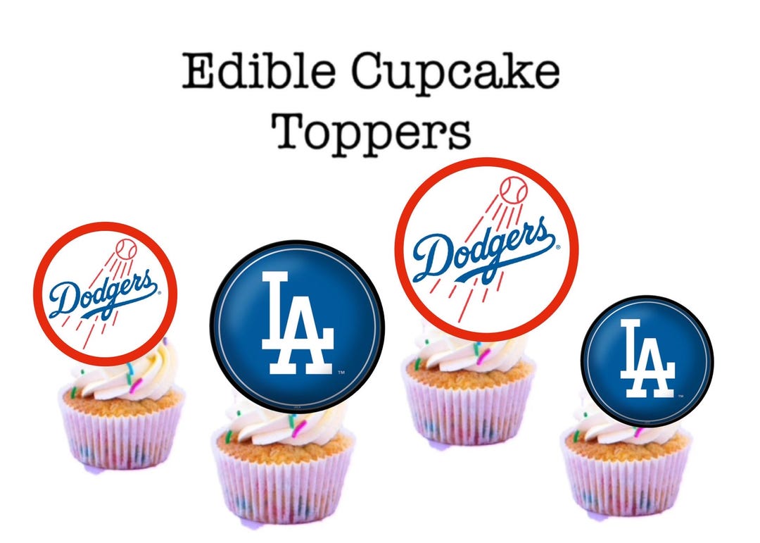 LA Dodgers Cupcake Toppers, La Dodgers Baseball Cupcake Toppers, Edible ...