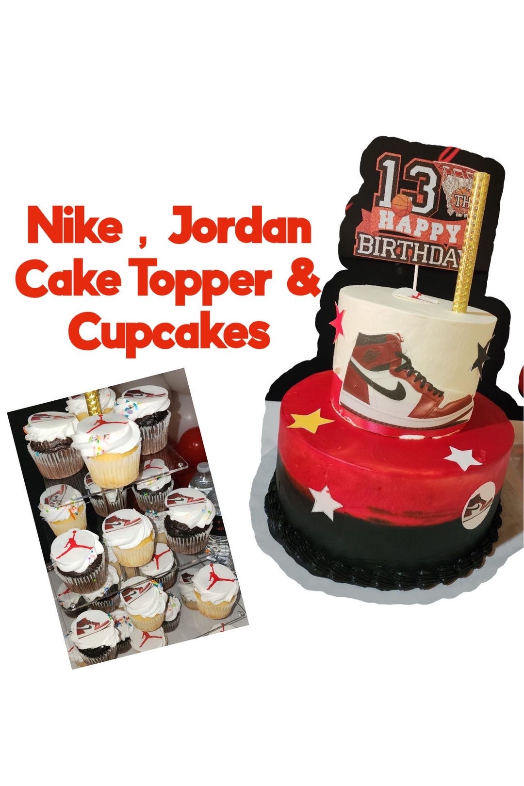 Nike Cupcake Toppers , Edible Cupcake Toppers and Cake - Etsy