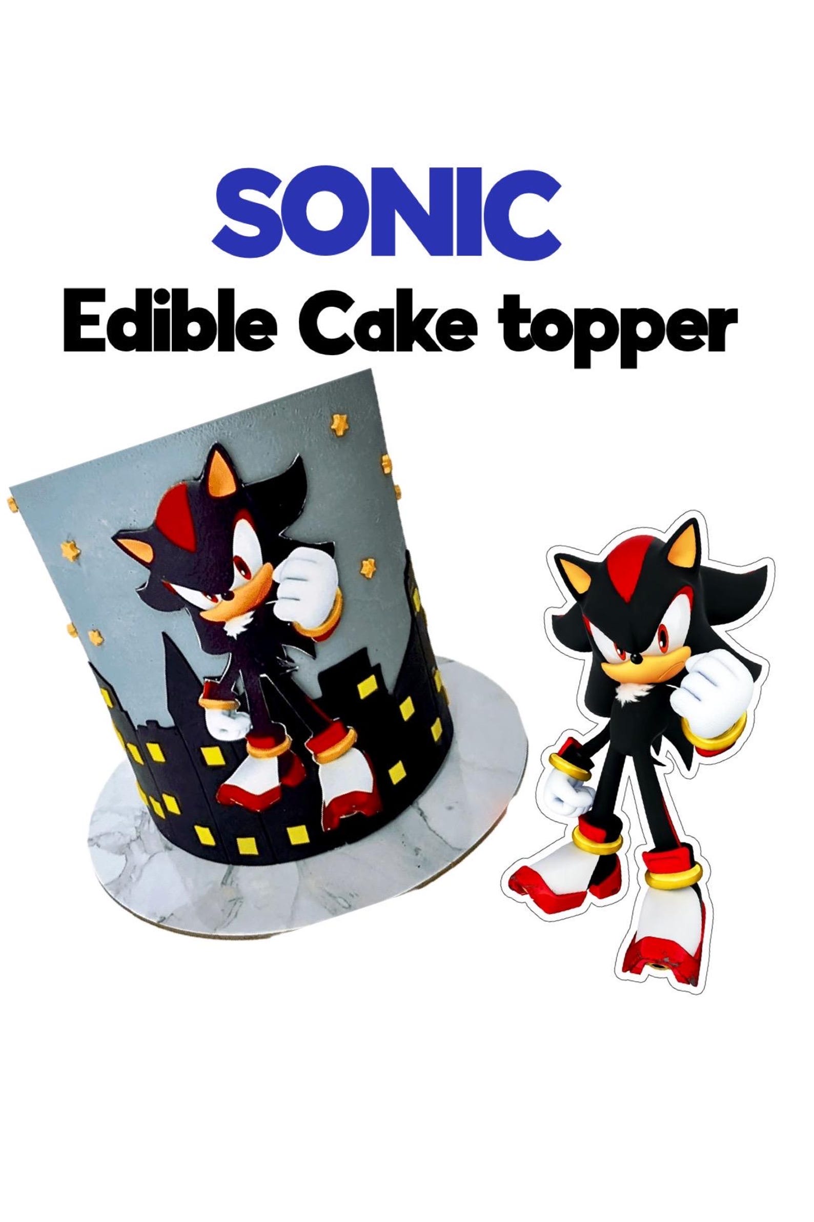 Sonic Shadow Edible Cake Toppers , Sonic Cake Image ,sonic Birthday, Sonic Cake Topper - Etsy