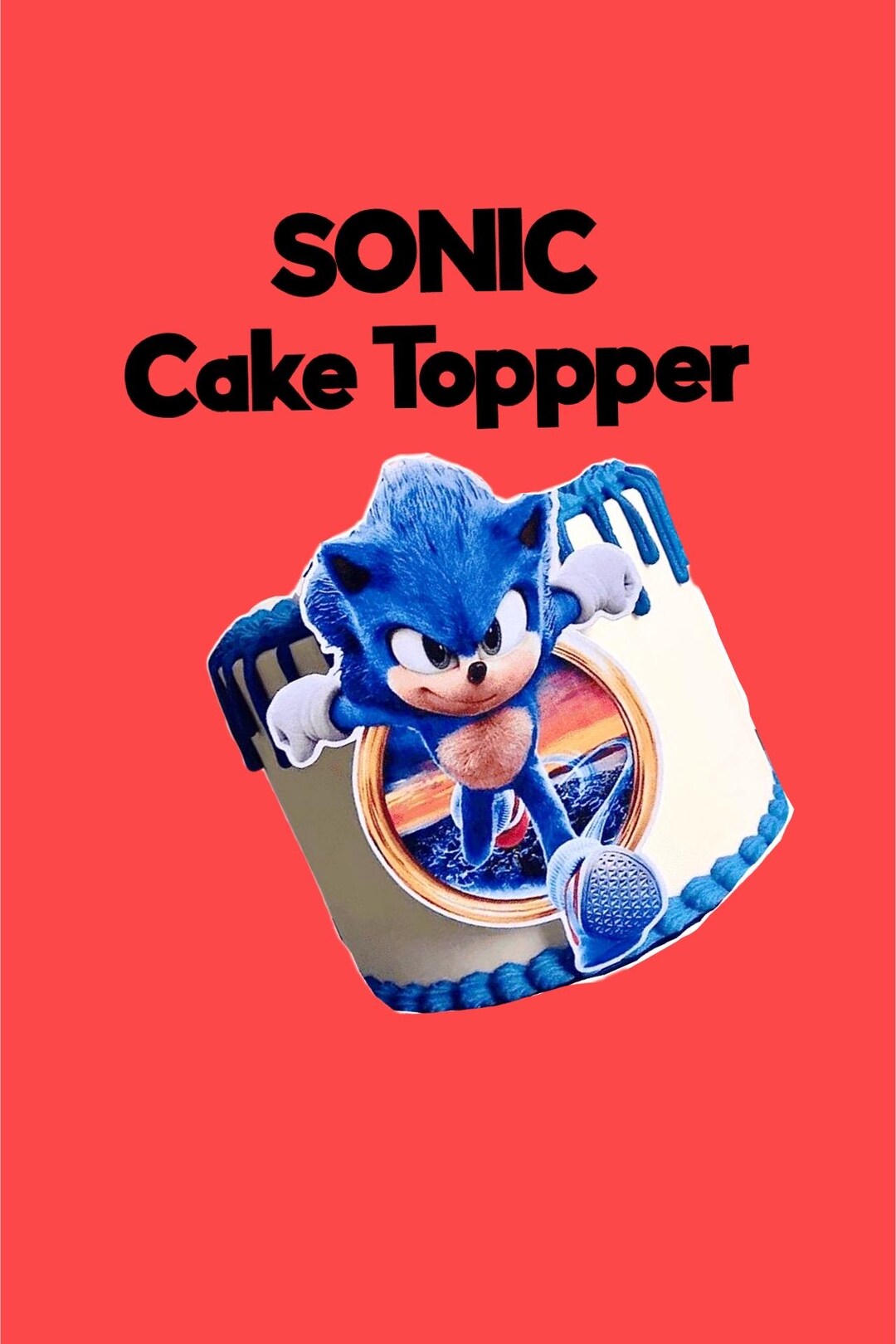 Sonic Edible Cake Toppers , Sonic Cake Image ,sonic Birthday, Sonic ...