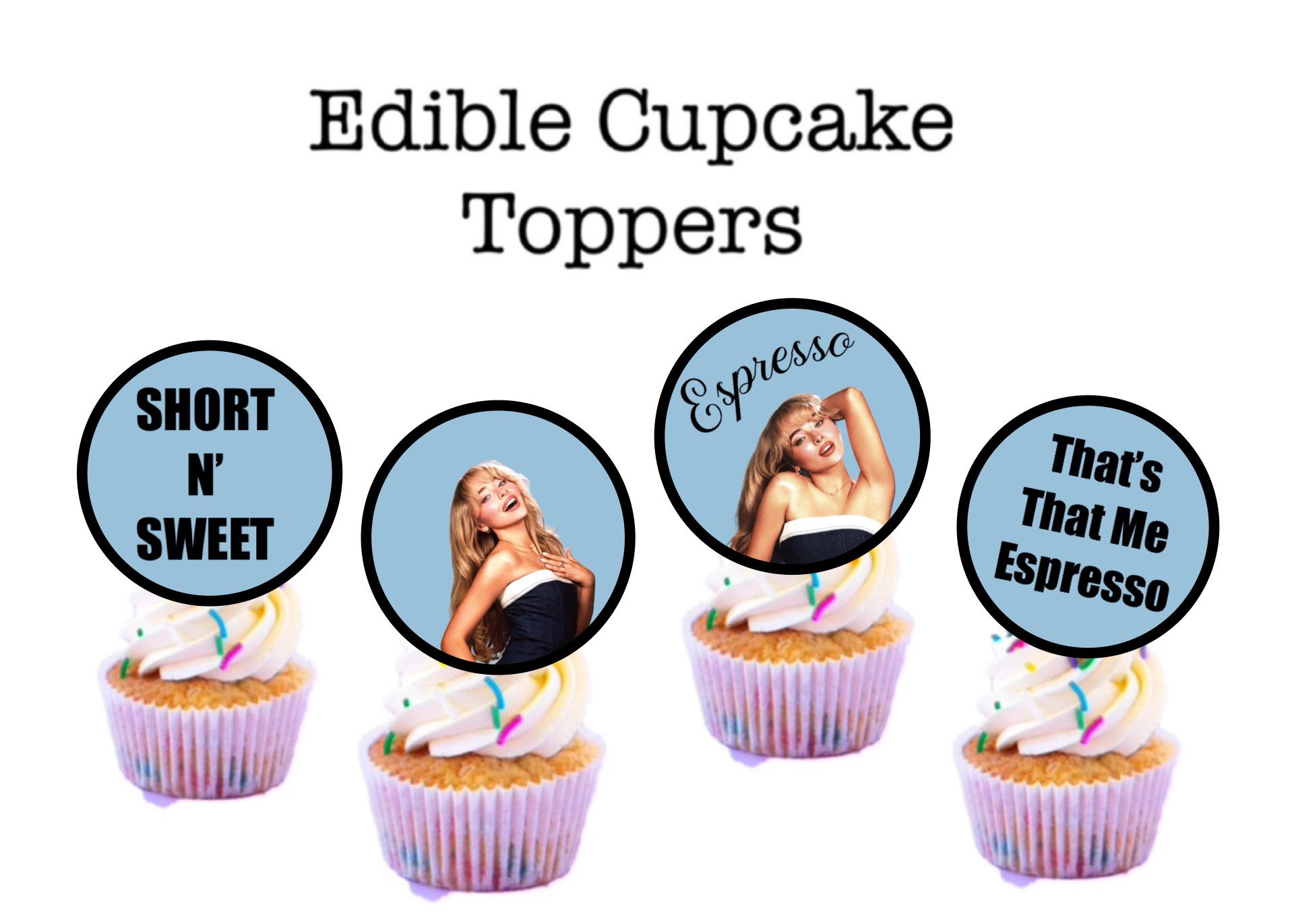 Sabrina Carpenters Cupcake Toppers , Edible Short and Sweet Tour ...