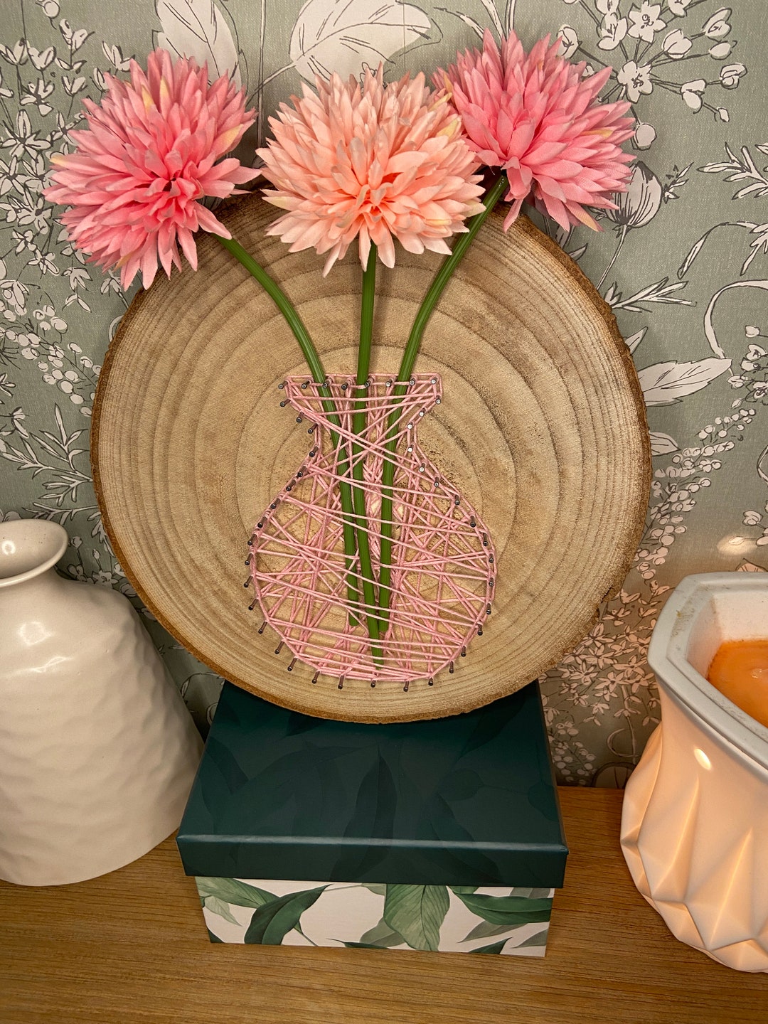 Flower String Art | Unique Flower Gift | Wooden Flower Frame | String ...