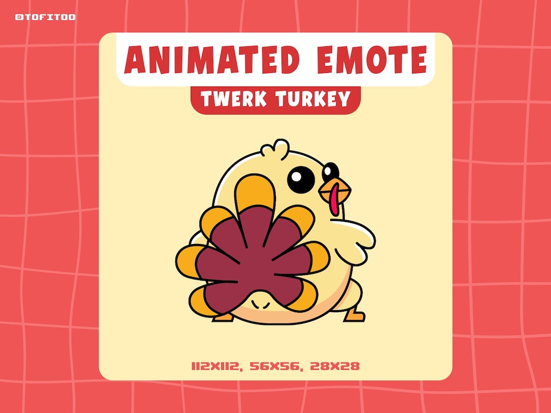 Animated Twerking Turkey Emote Streamers, Cute Kawaii Christmas Santa ...