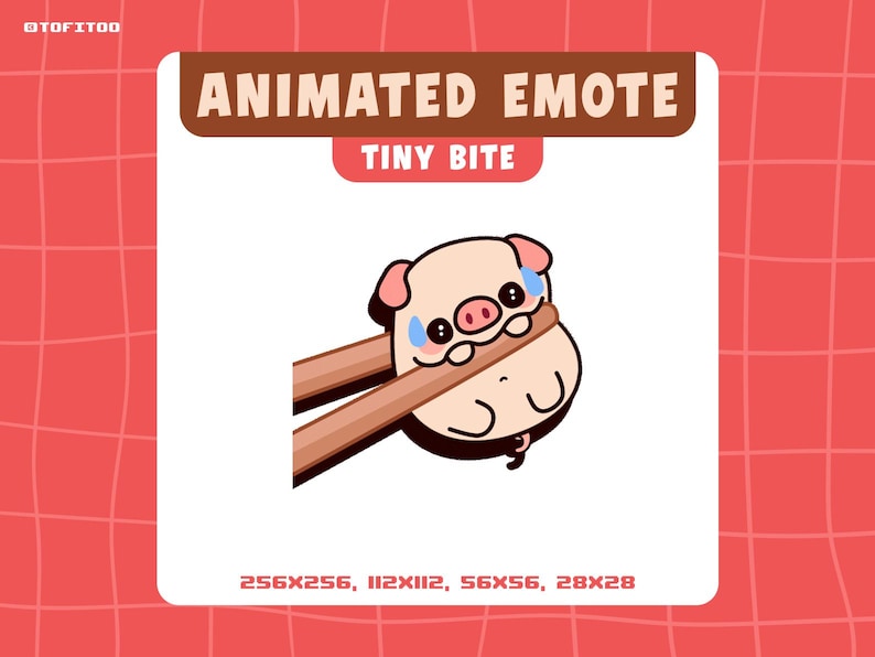 Animated Emote Pig Squeezed With Chopsticks for Twitch, Funny Pig ...